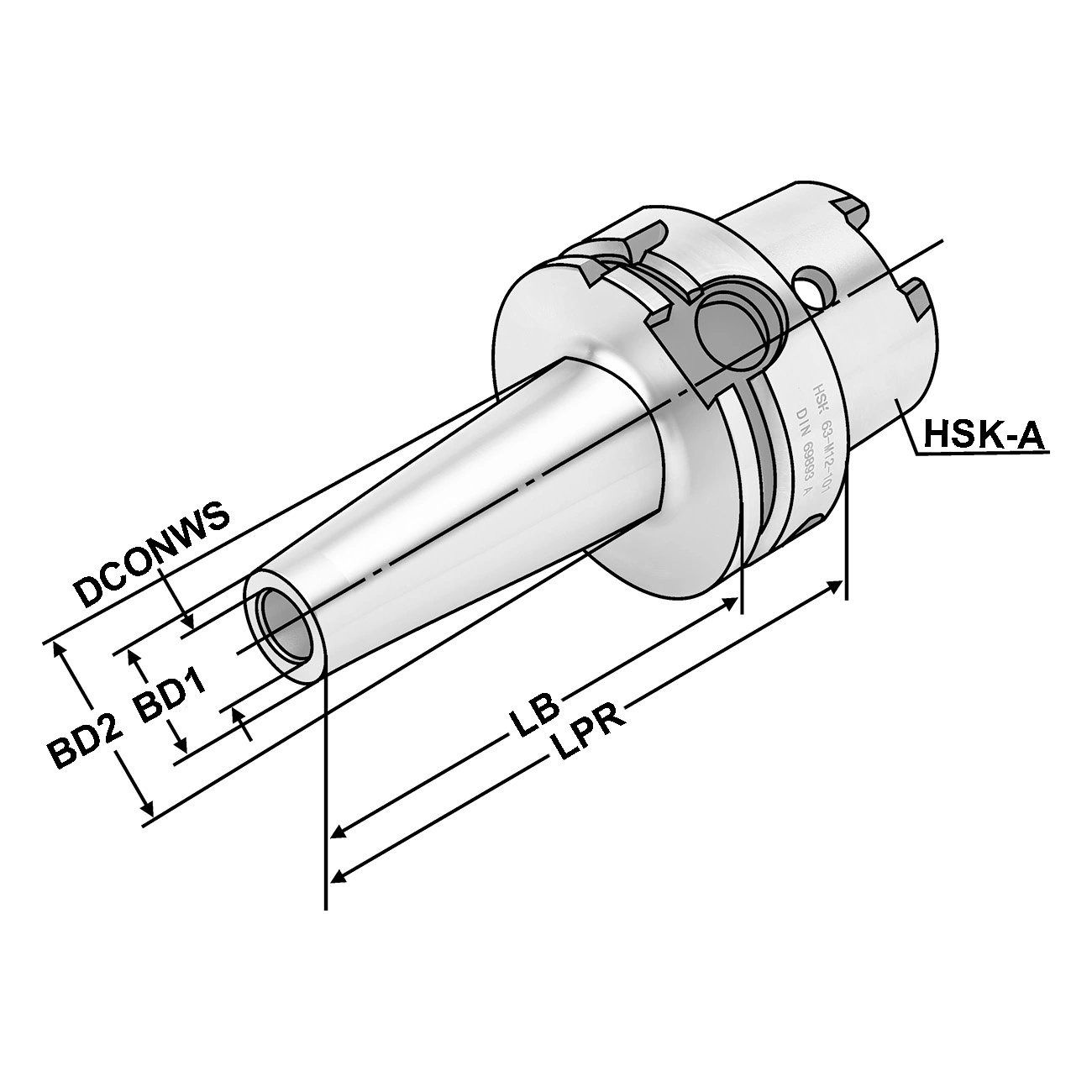 Fräshållare för skruvfräsar HSK 100 - M8 - 79 - LB50