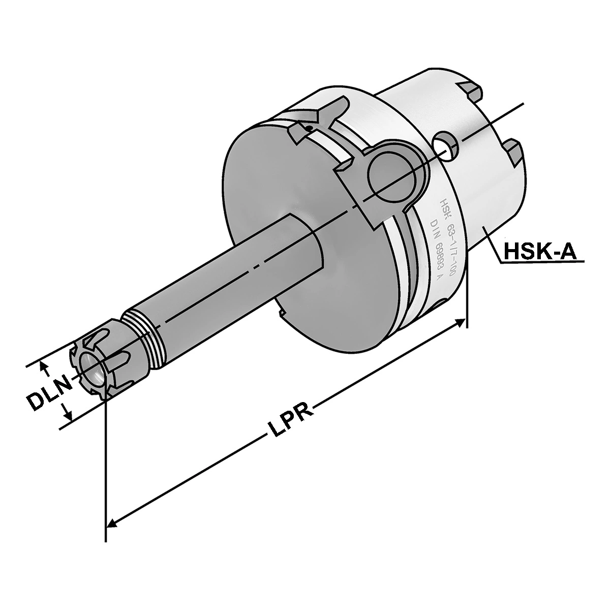 ER-chuck HSK 50 - 1/10 - 60 | ER 16 | MINI